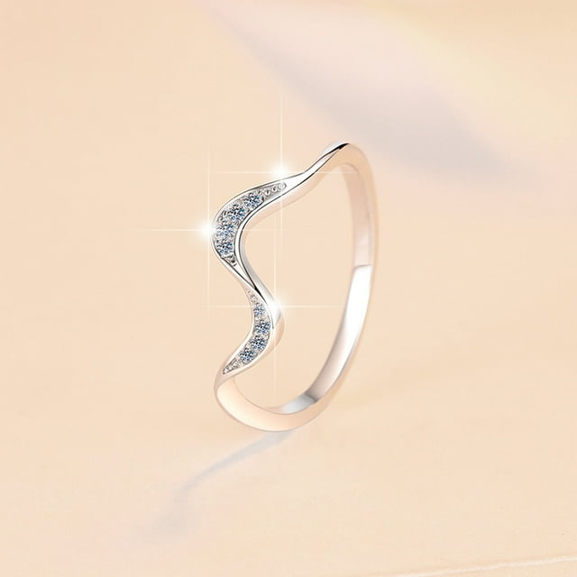 AEN Moissanite Female Ring S925 Sterling Silver Plated 18K Gold Love Advanced Simulation Ring ...