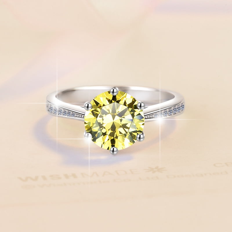 AEN Moissanite Ring Female Loving Heart in Sterling Silver Butterfly ...