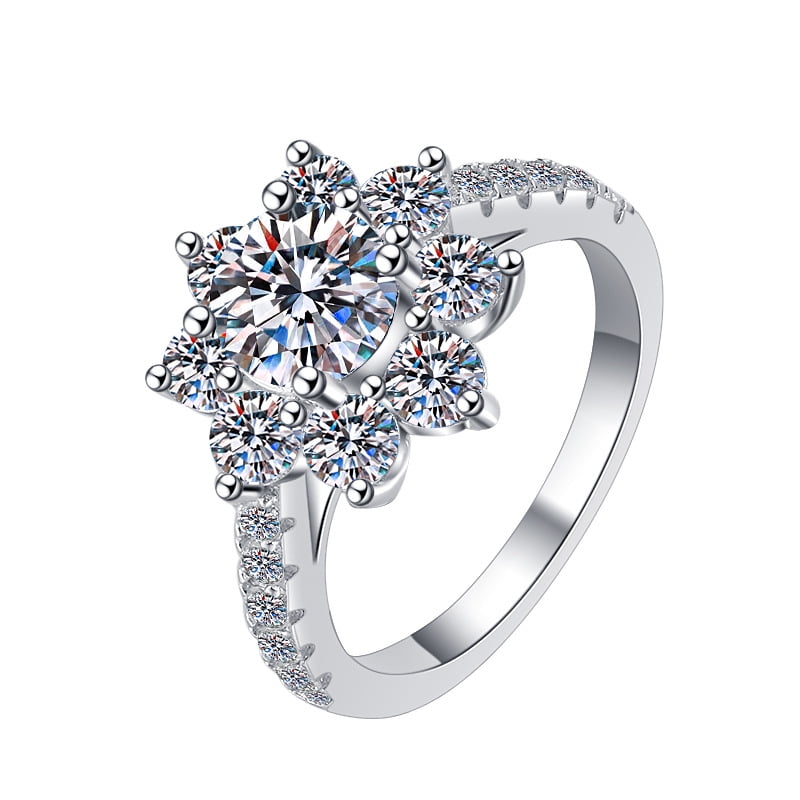 AEN Moissanite Ring Women's Ring Heart-Shaped Artificial Carat Advanced Wedding Ring S925 ...