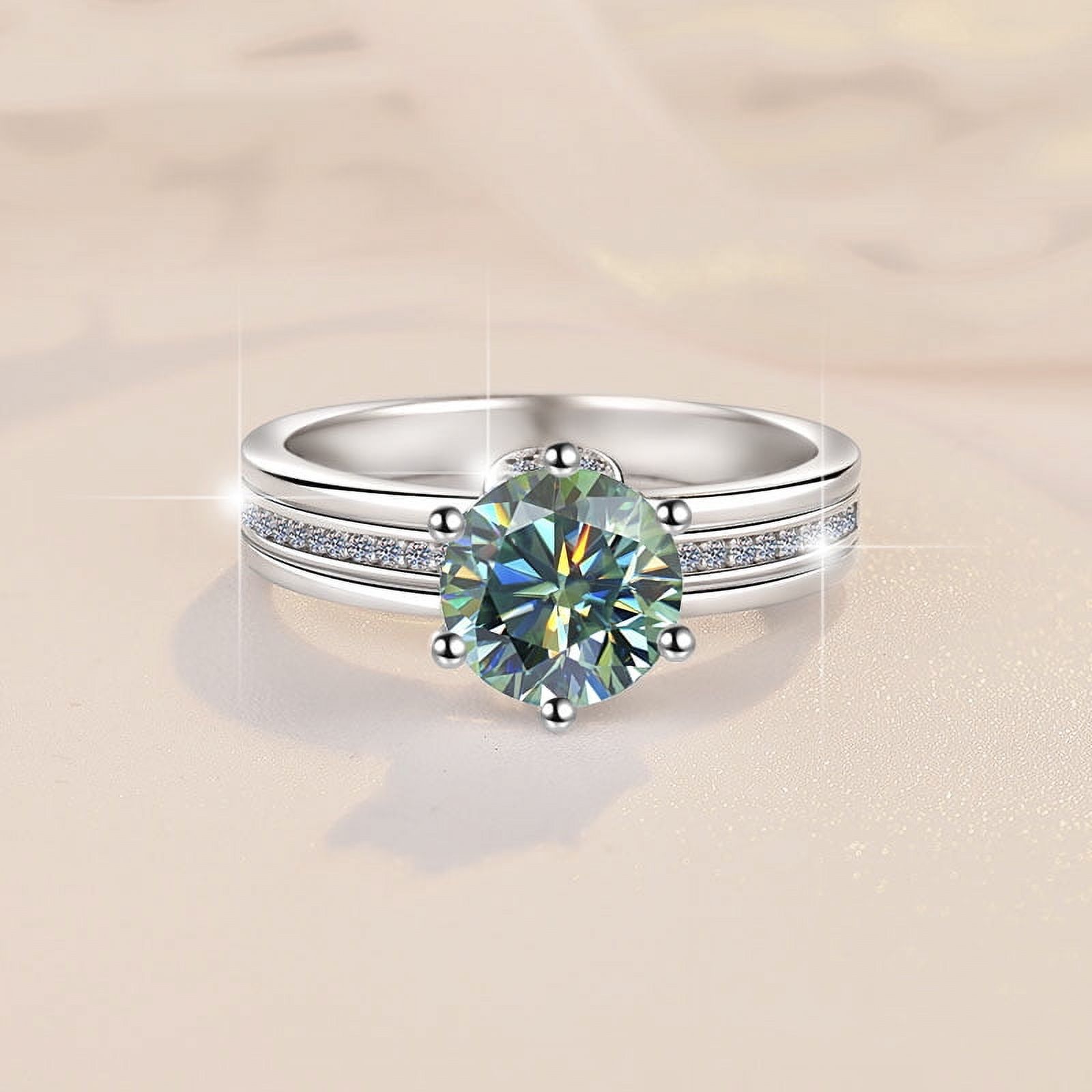 AEN Popular Moissanite Ring 1 Karat Ocean Heart Proposal Gift Sterling ...