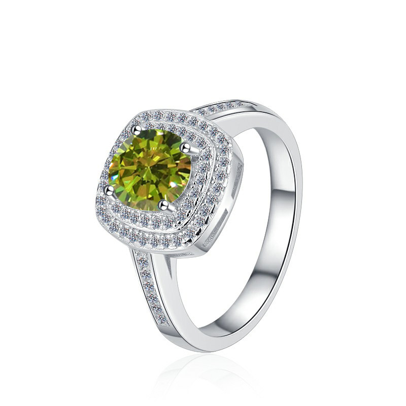 AEN S925 Sterling Silver Colored Gems D Color Moissanite Ring Female 1 ...