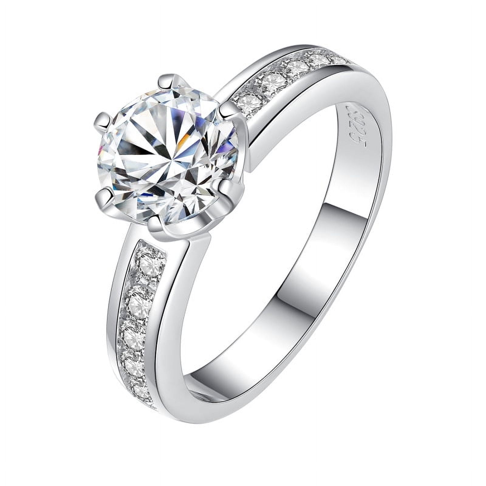 AEN S925 Sterling Silver Moissanite Female Ring Crown Zhoujia Six-Claw TikTok Ring - Walmart.com