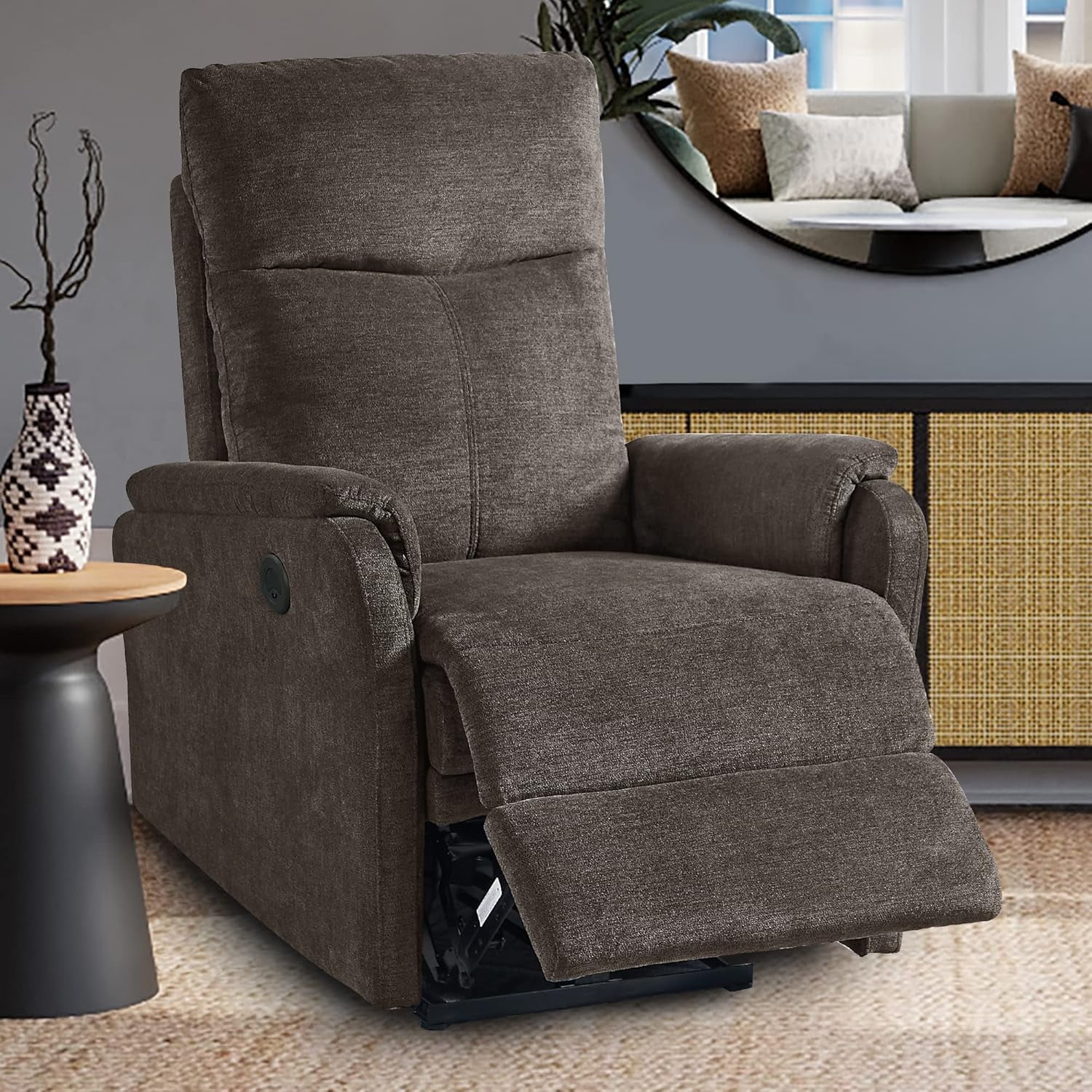 AENKYO Compact Electric Recliner Chair with USB Ports - Power Recliner ...