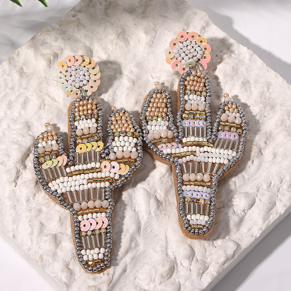 AENSOA Bohemian Starfish Lobster Conch Seed Bead Drop Earrings for ...