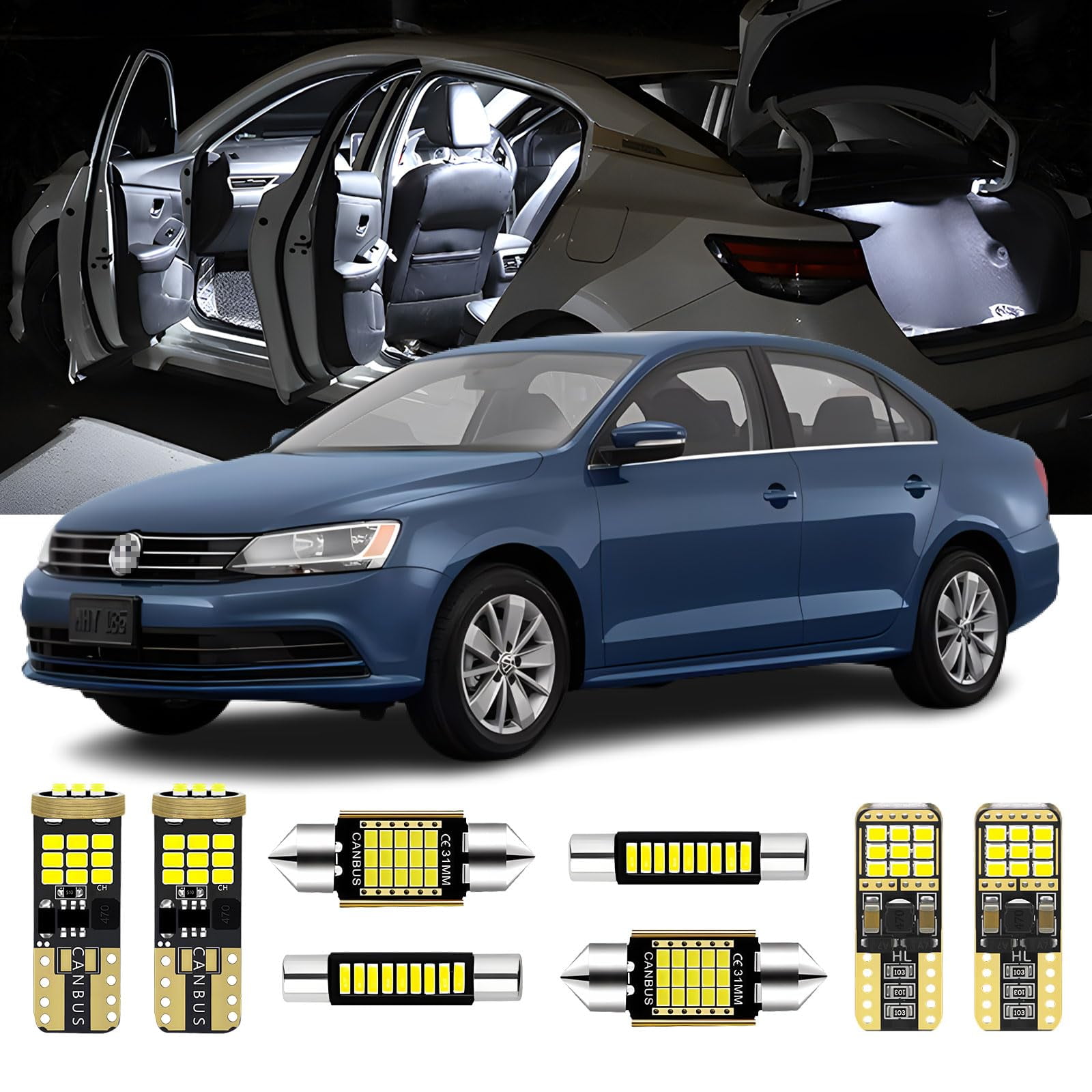 AENVTOL 13 Pieces Jetta STF9 6 MK6 VI LED Interior Light Kit ...