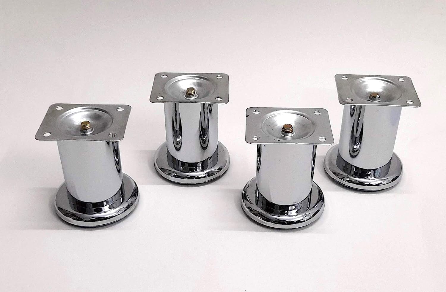 AEO Steel Round Sofa Leg Pipe Leg 3 inch Set of 4 PiecesChrome Finish ...