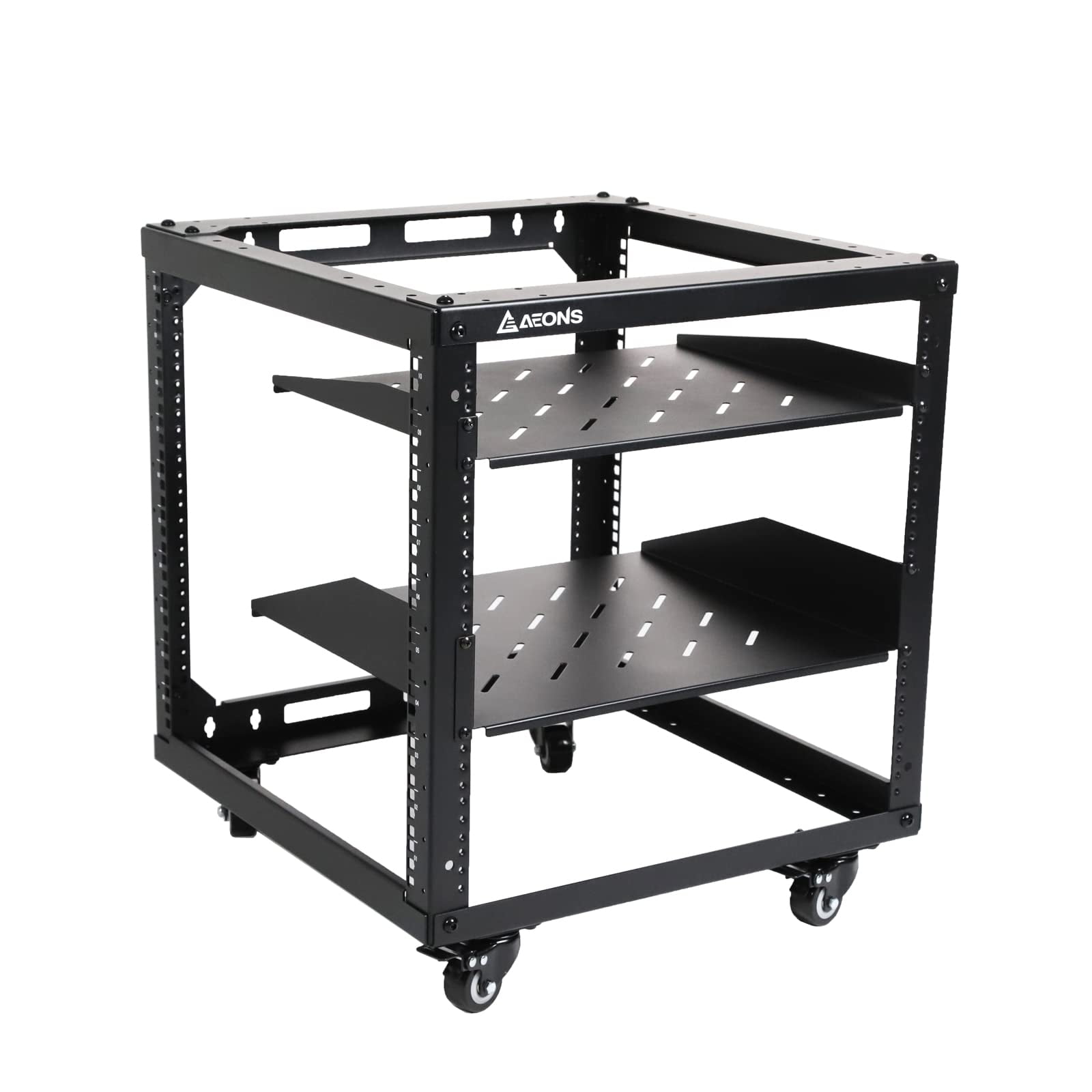 AEONS 10U Open Frame Network Server Rack 19-inch 4 Post AV Rack with ...