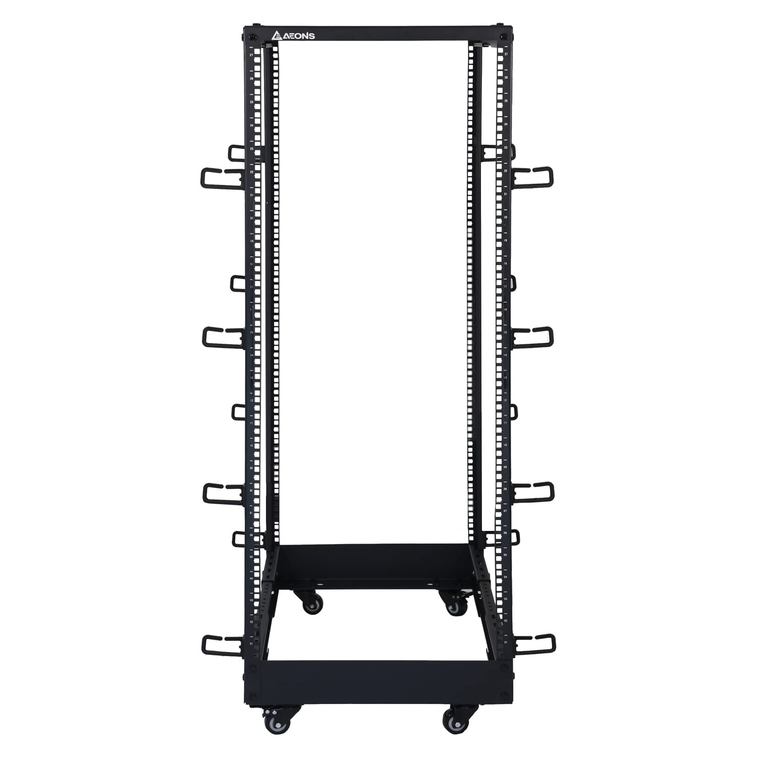 AEONS 27U 4-Post IT Open Frame Server Rack 19 Inch Depth-Adjustable (22 ...
