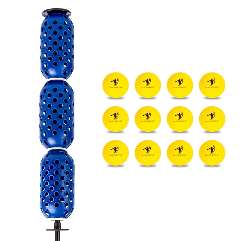 AERO-SWING Baseball & Softball Swing Trainer and 12 Durable Foam Balls ...