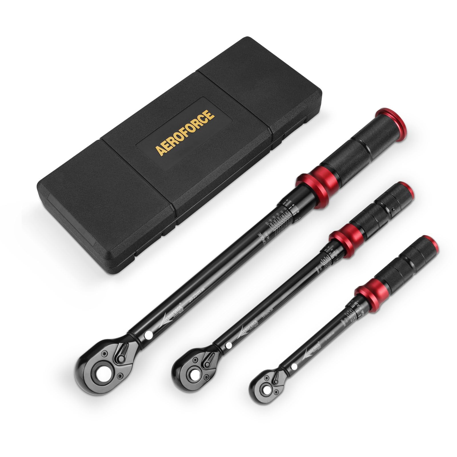 AEROFORCE 1/4 & 3/8 & 1/2-inch Drive Click Torque Wrench, 3Pcs Torque ...