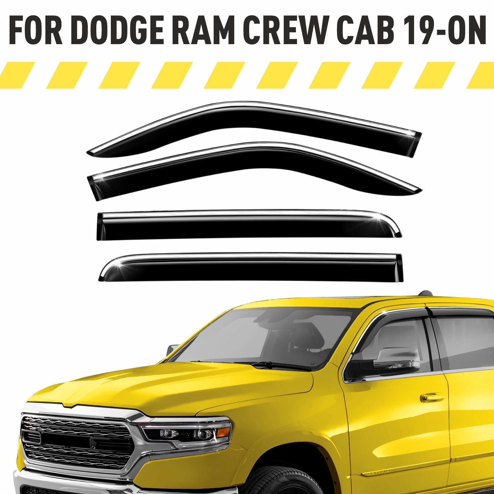 AEROGUYS Chrome Window Visors, Rain Deflectors, Durable Polycarbonate ...
