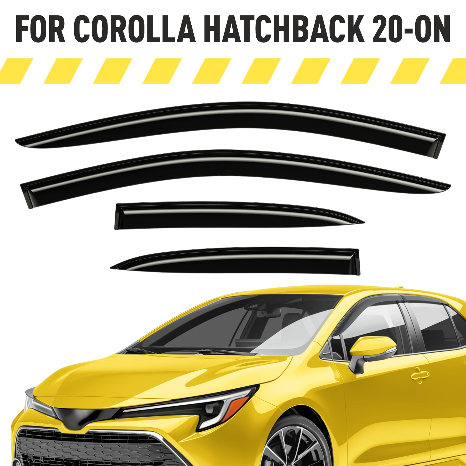 AEROGUYS Tape-On Window Deflectors Extra Durable Window Visors Rain ...