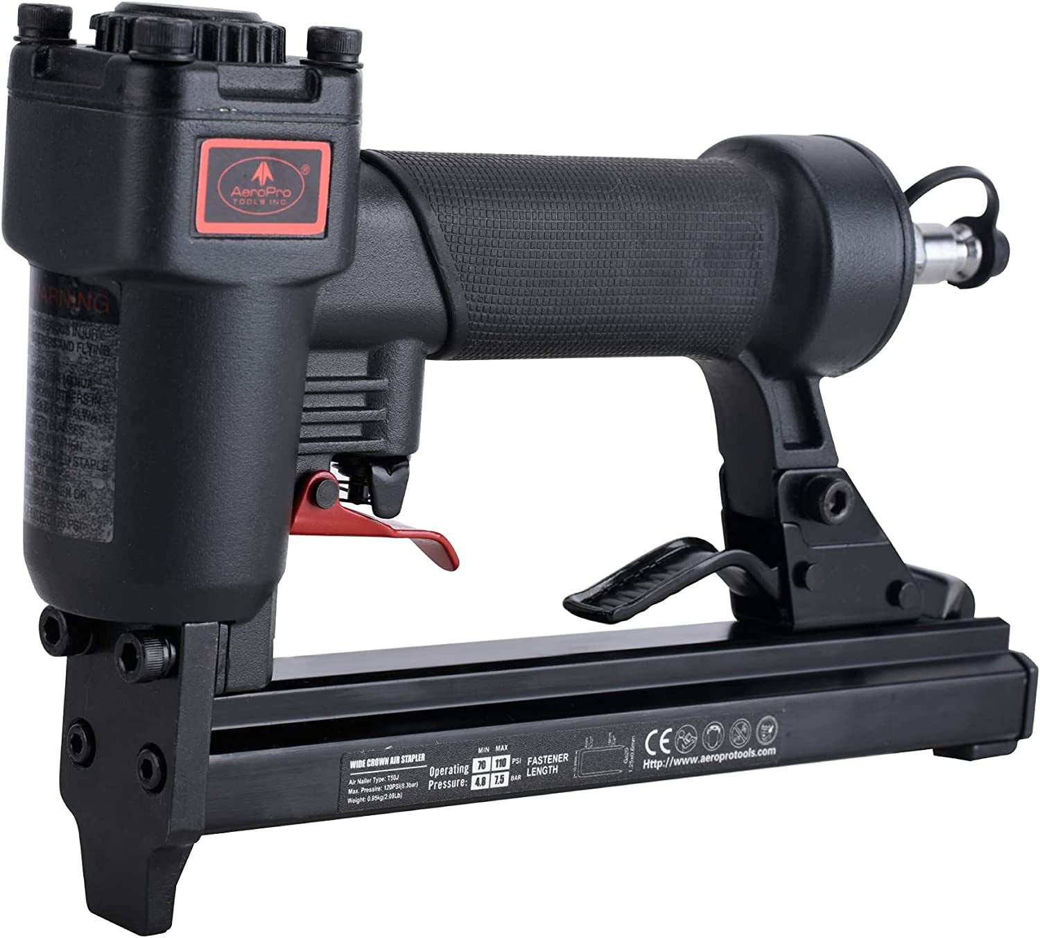AEROPRO Tools T50J 20 Gauge Wide Crown Air Stapler Pneumatic Staple Gun ...