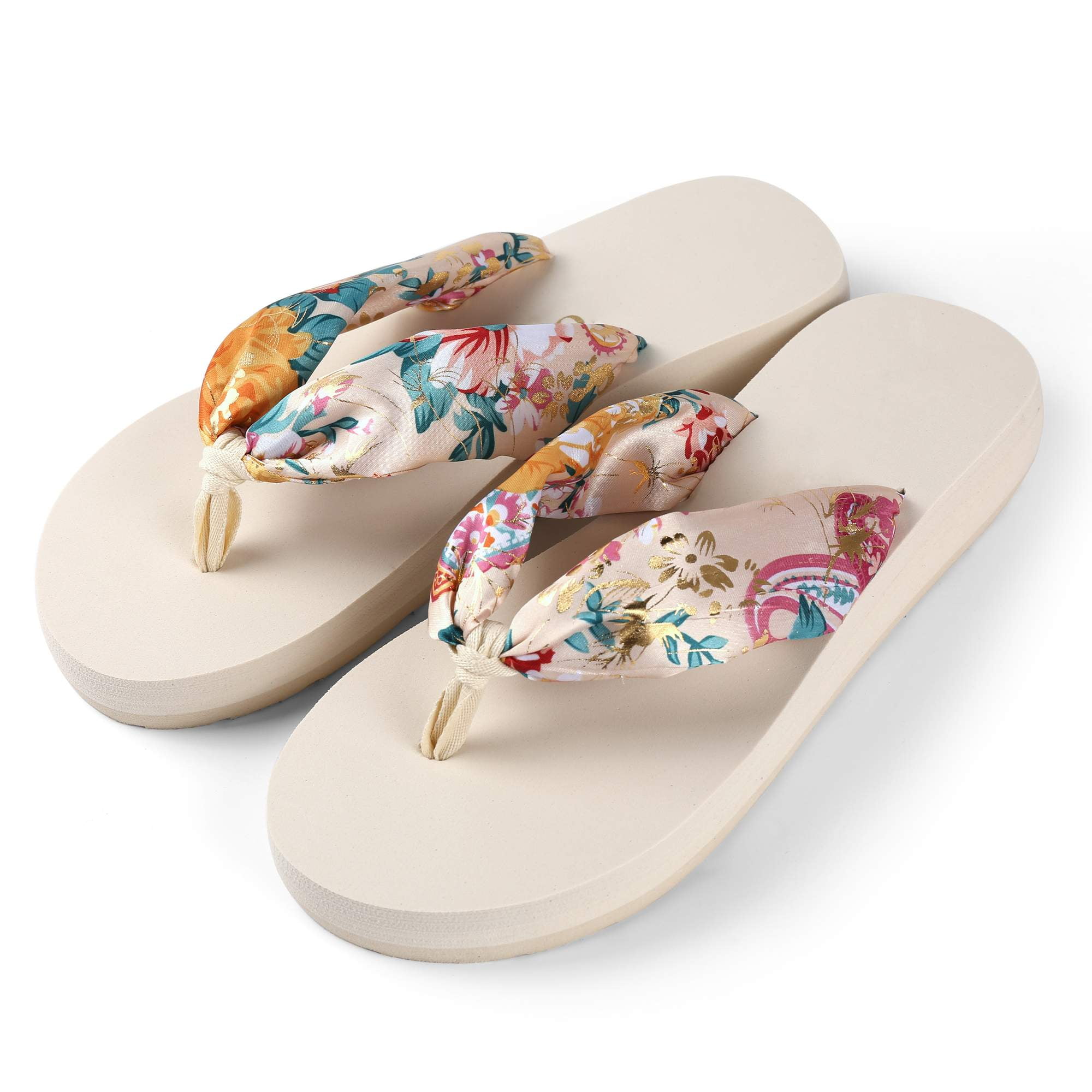 AERUSI Saki Floral Sandal Flip Flops - Walmart.com