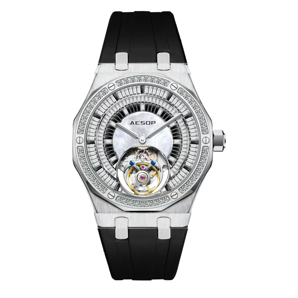 AESOP Fashion Tourbillon Mechanical Movement Watch For Man Skeleton ...
