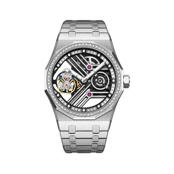 AESOP Luxury Full Hollow Skeleton Men Tourbillon Mechanical Watch ...