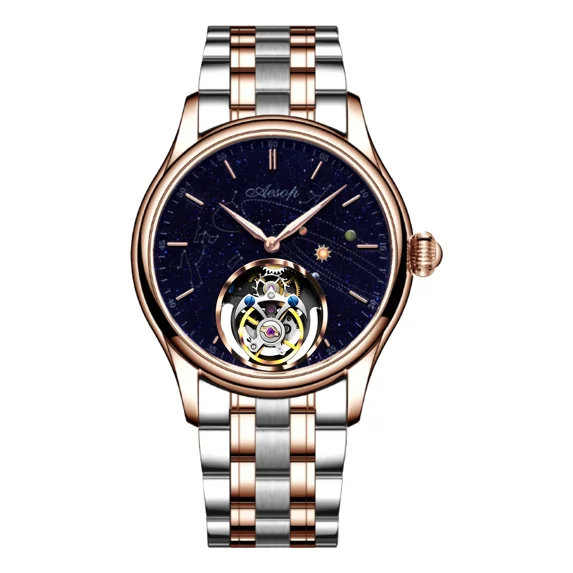 AESOP Mens Luxury Tourbillon Mechanical Sapphire Waterproof Watch ...