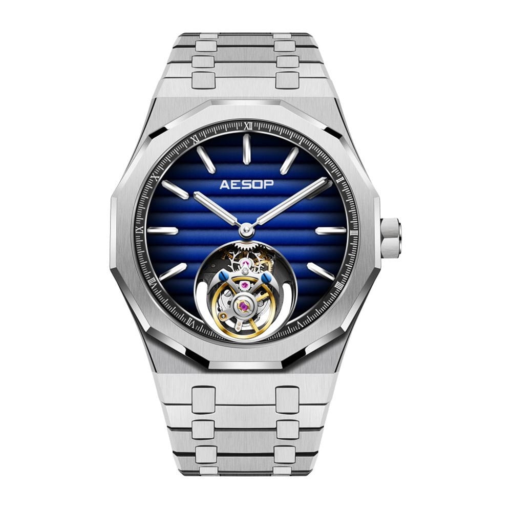 AESOP Real Flying Tourbillon Skeleton Mechanical Manual Winding Wrist ...