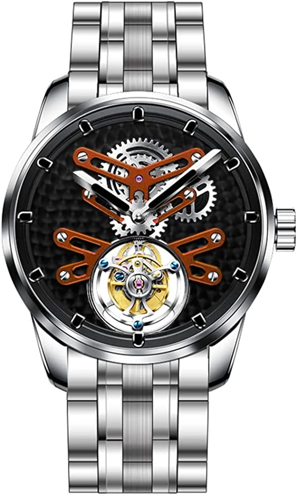 AESOP Stent Tourbillon Skeleton Mechanical Hand-Wind Wrist Watch Men ...