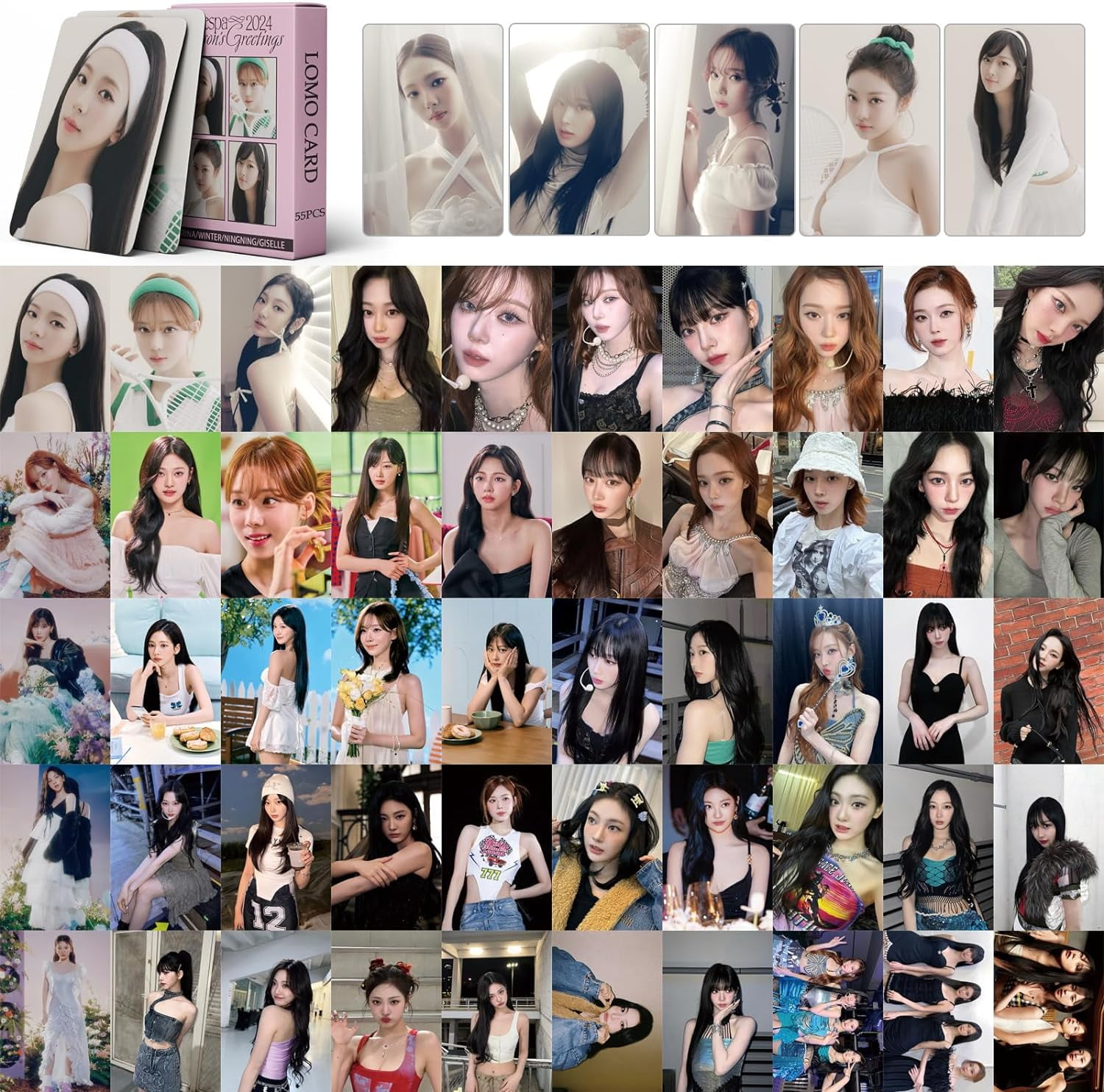 AESPA Photocards 55pcs AESPA 2024 Season's Greetings New Album Cards ...