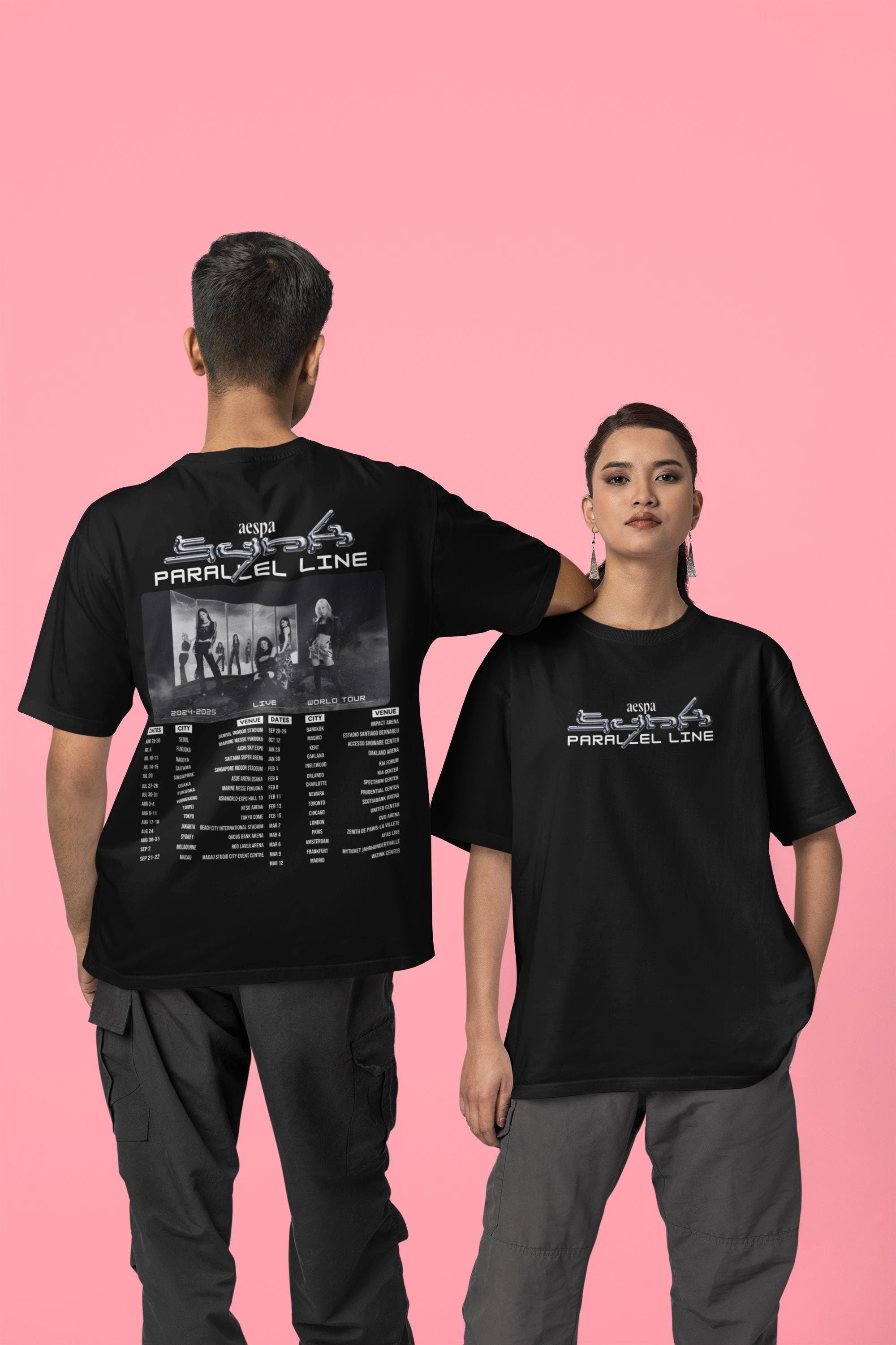 AESPA SYNK Parrallel Line Concert shirt World Tour T-Shirt fanmade ...