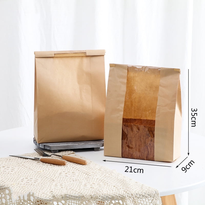 AESTTY Bread Bags for Homemade Bread Large Paper Bakery Bag with Window ...