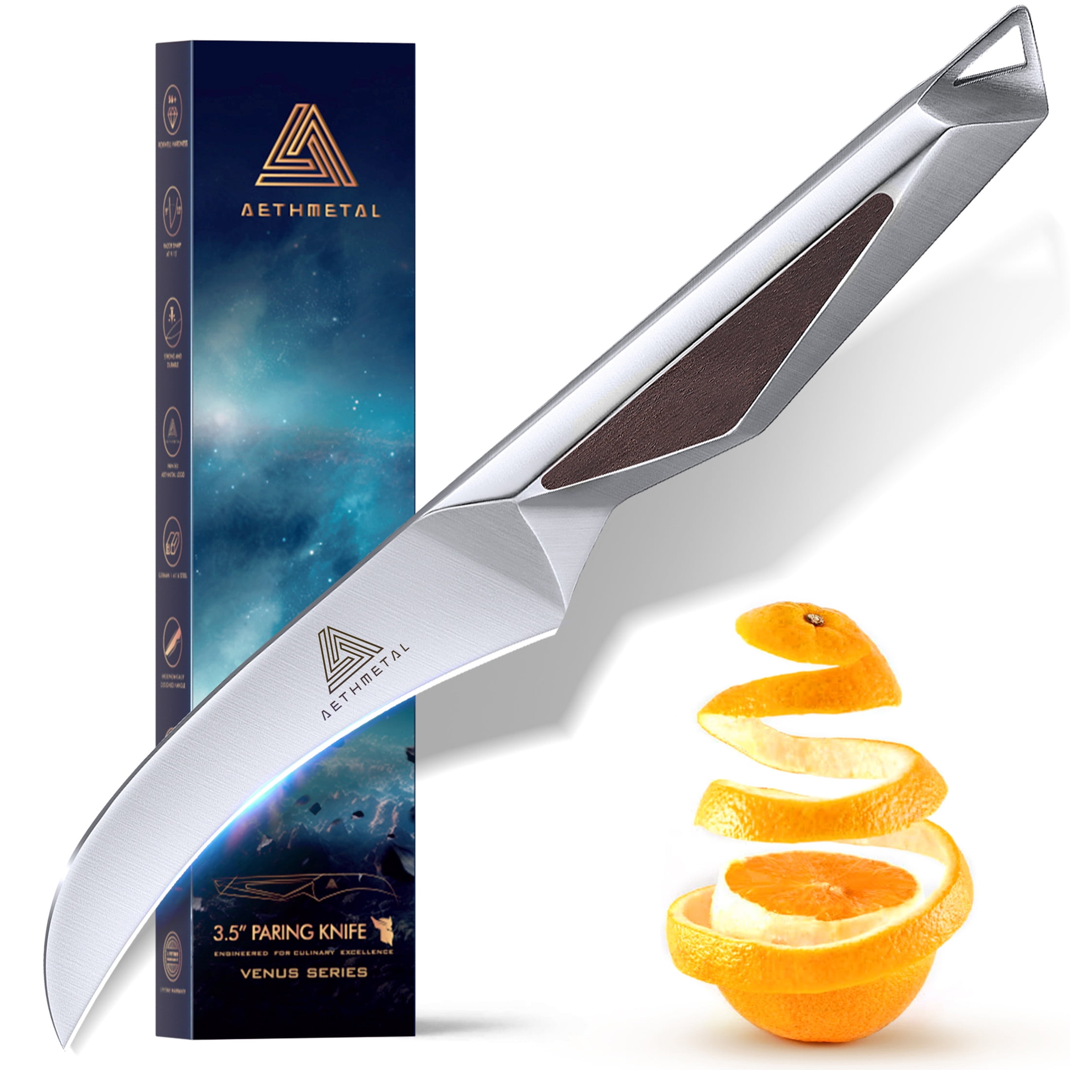 AETHMETAL 3.5" Bird Beak Curved Paring knife, High Carbon Stainless ...