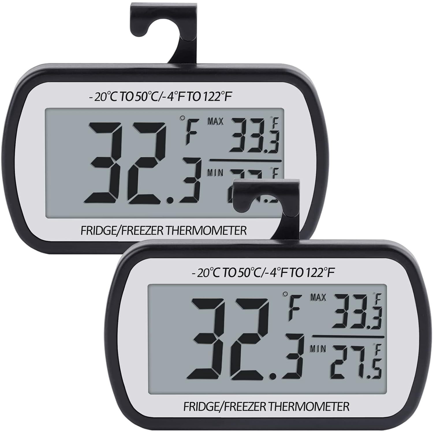 AEVETE Refrigerator Thermometer Digital Fridge Freezer Thermometer with ...