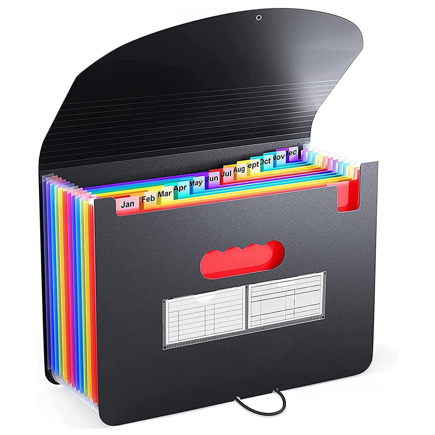 AEVOS 12 Pockets Expanding File Folder,Black Desktop Accordion Folders ...