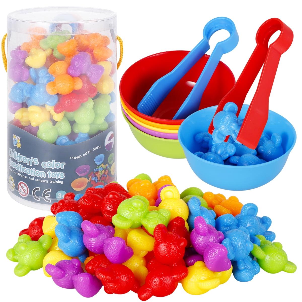 AEVOS 44pcs Educational Toys for Toddlers Age 12 months 1 2 3 4 Years Old Girls Boys, Rainbow ...