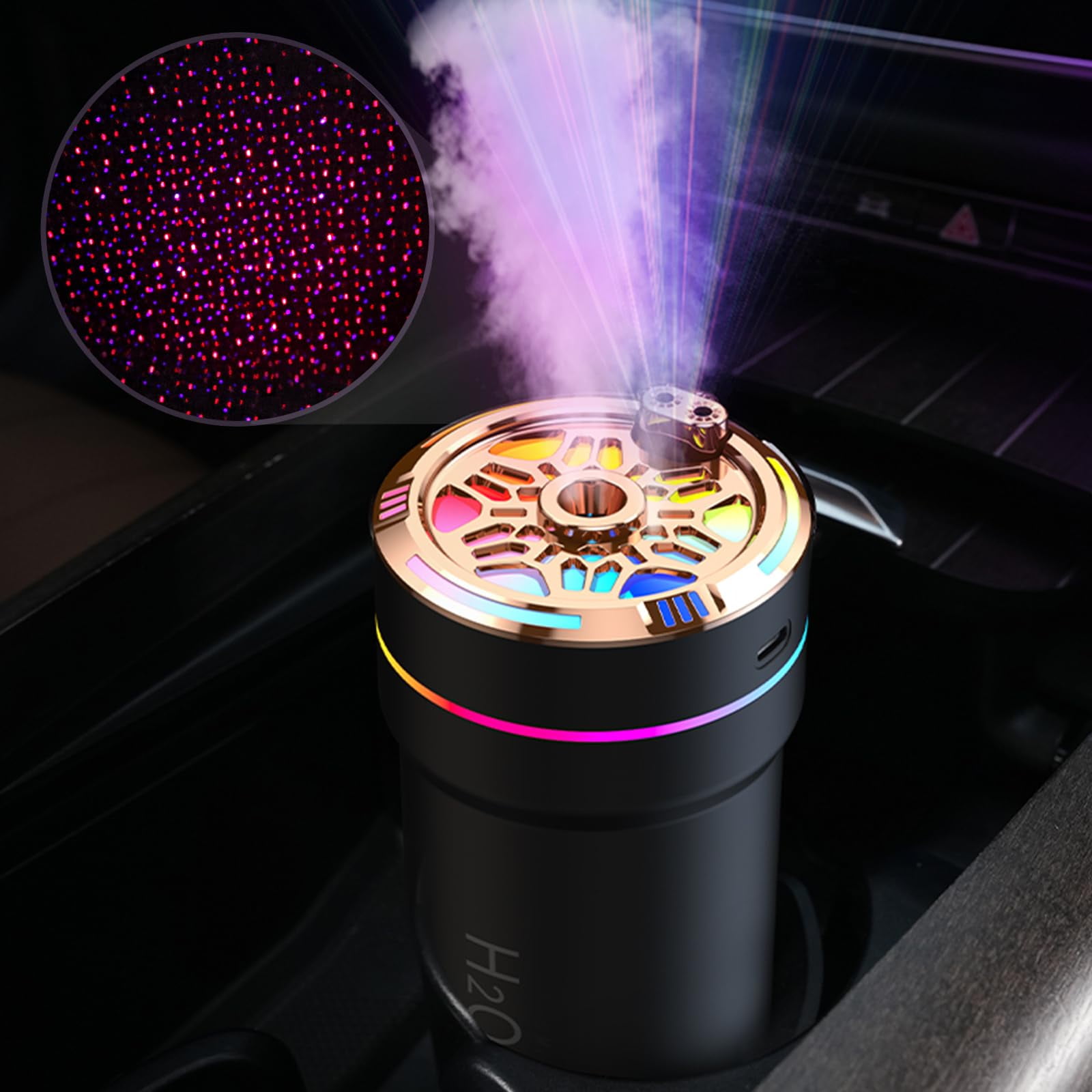 AEVOS Car Diffuser Humidifier with Starry Sky Laser Lights Portable ...
