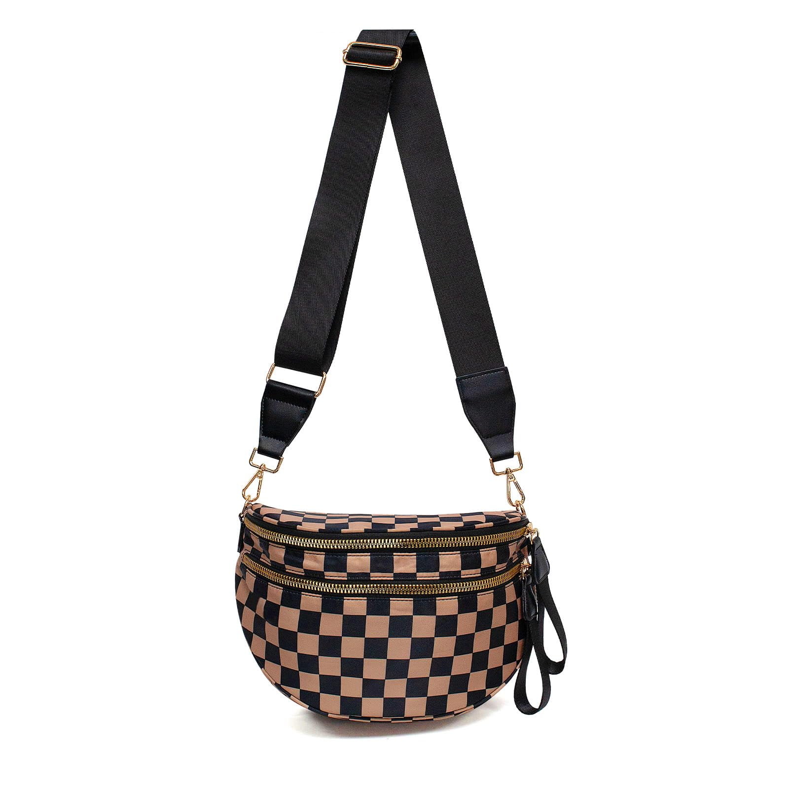AEVOS Crossbody Bag,Checkered Purse for Women Black and White Bum Bag ...