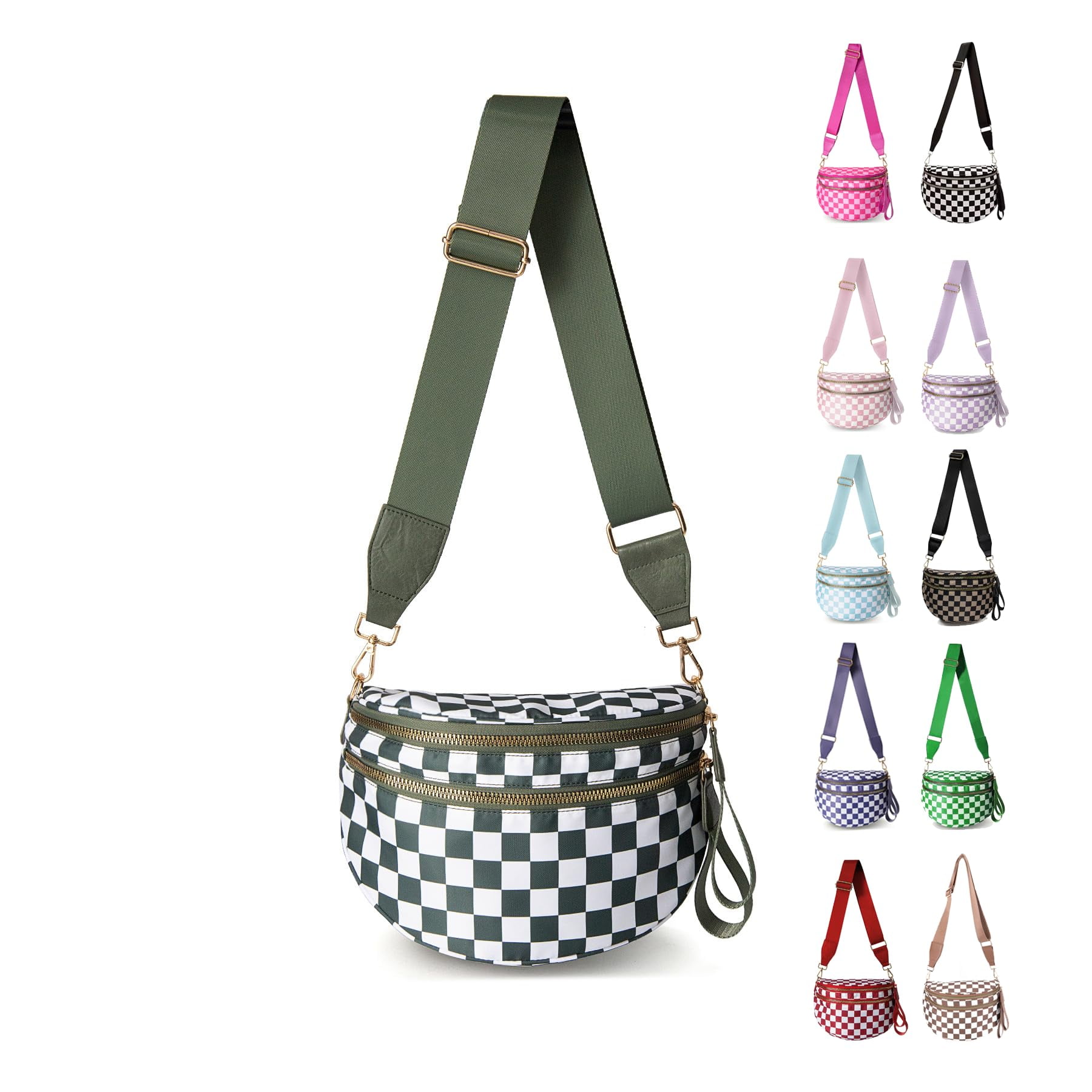 AEVOS, Crossbody Bag, Checkered Purse, 12.2"x5.51"x8.66" Nylon ...