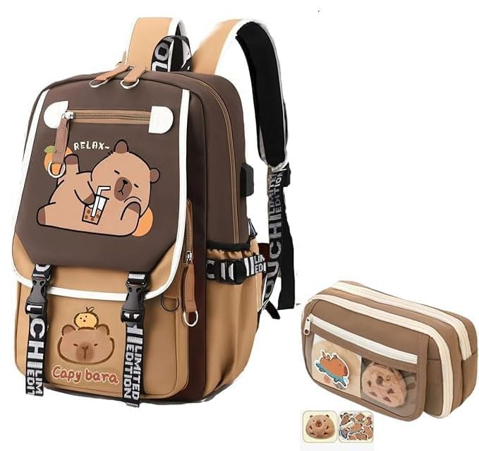 AEVOS Cute Capybara Backpack - Funny Cartoon Kawaii Stitch Capybara ...