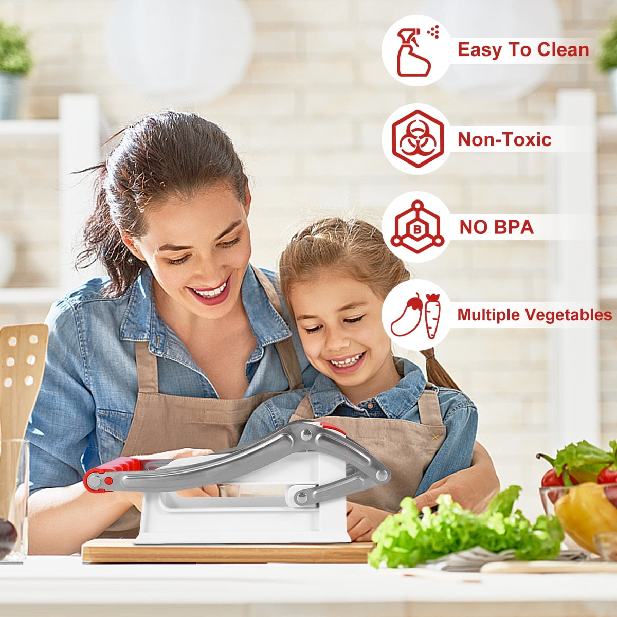 AEVOS French Fry Cutter with Stainless Steel Blade Potato Chipper Fast ...