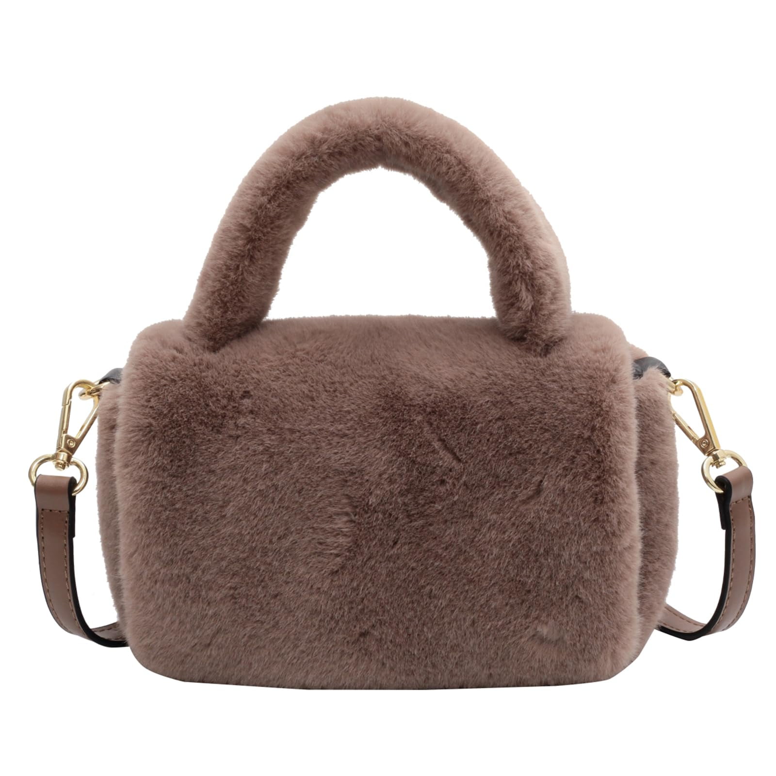 AEVOS Fuzzy Purses for Women, Winter Furry Purse Faux Fur Bag Top ...