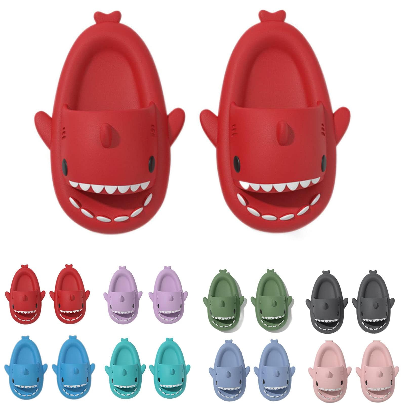 AEVOS Kids Cloud Shark Slippers - Thick Sole Gradient Color Slides for ...