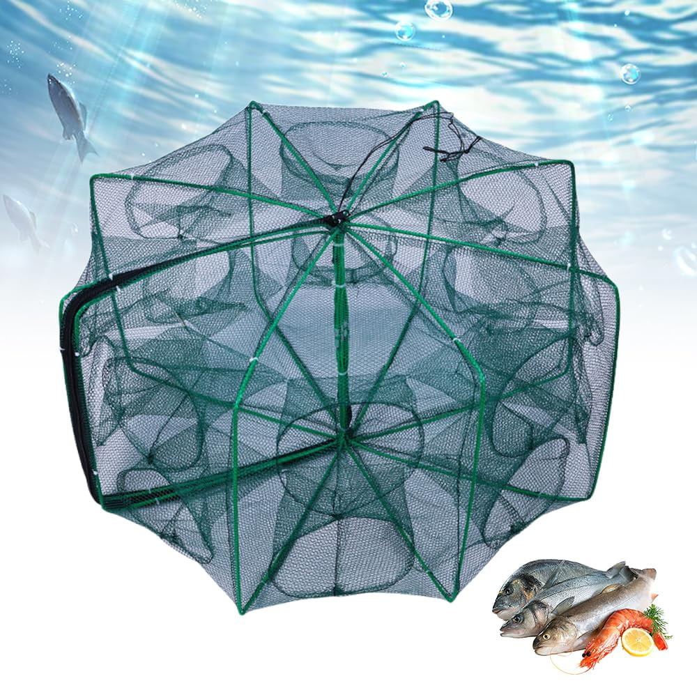 AEVOS Magic Foldable Fishing Trap - Upgraded 6 Holes Fishing Bait Trap ...