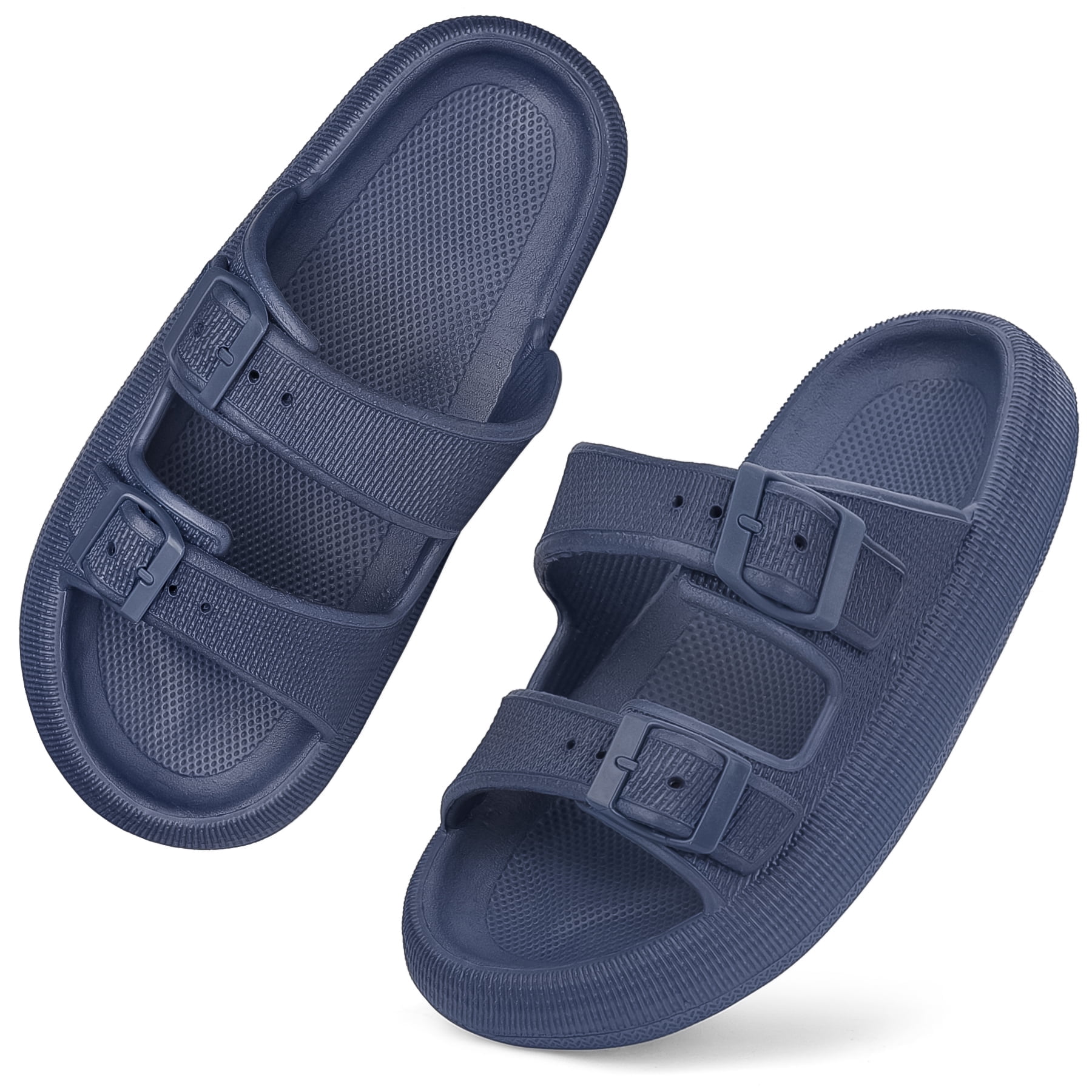 AEVOS Unisex Thick Sole Pillow Slides Sandals with Adjustable Double ...