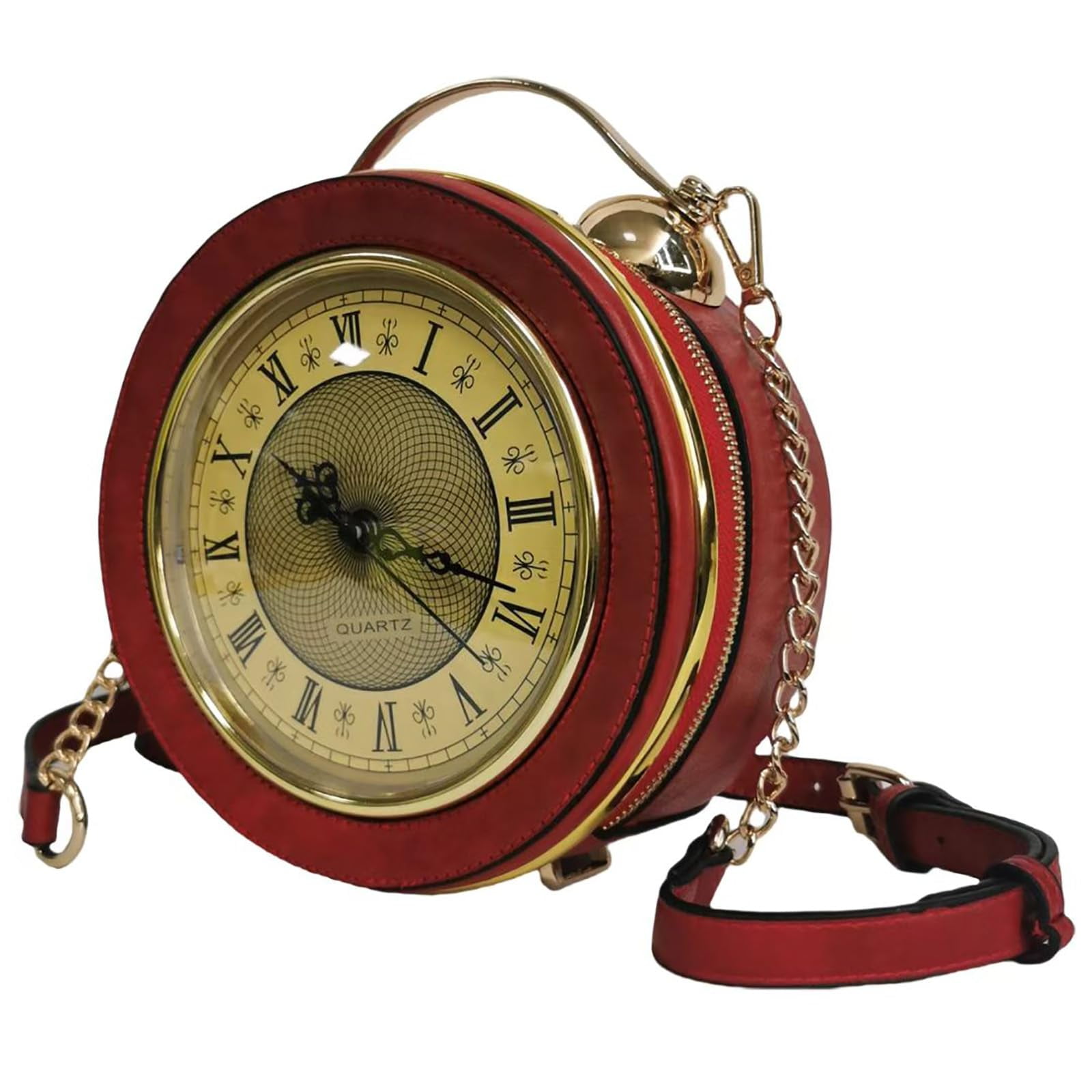 AEVOS Women Classic Retro Clock Shaped Crossbody Shoulder Bag Handbag PVC Unique Novelty Clock ...