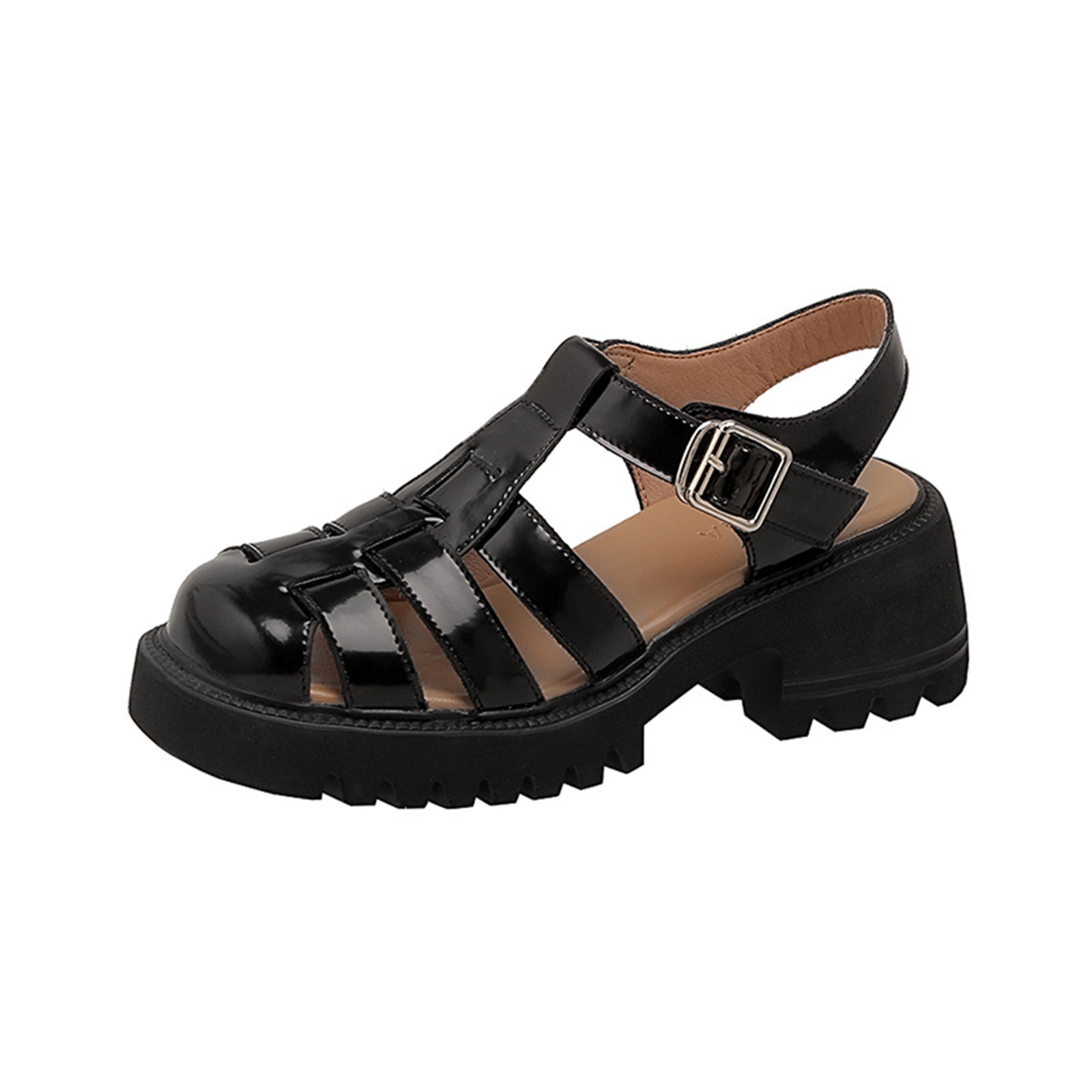 AEVOS Women's 2025 Summer Platform Sandals - Vintage Hollow Woven Thick ...