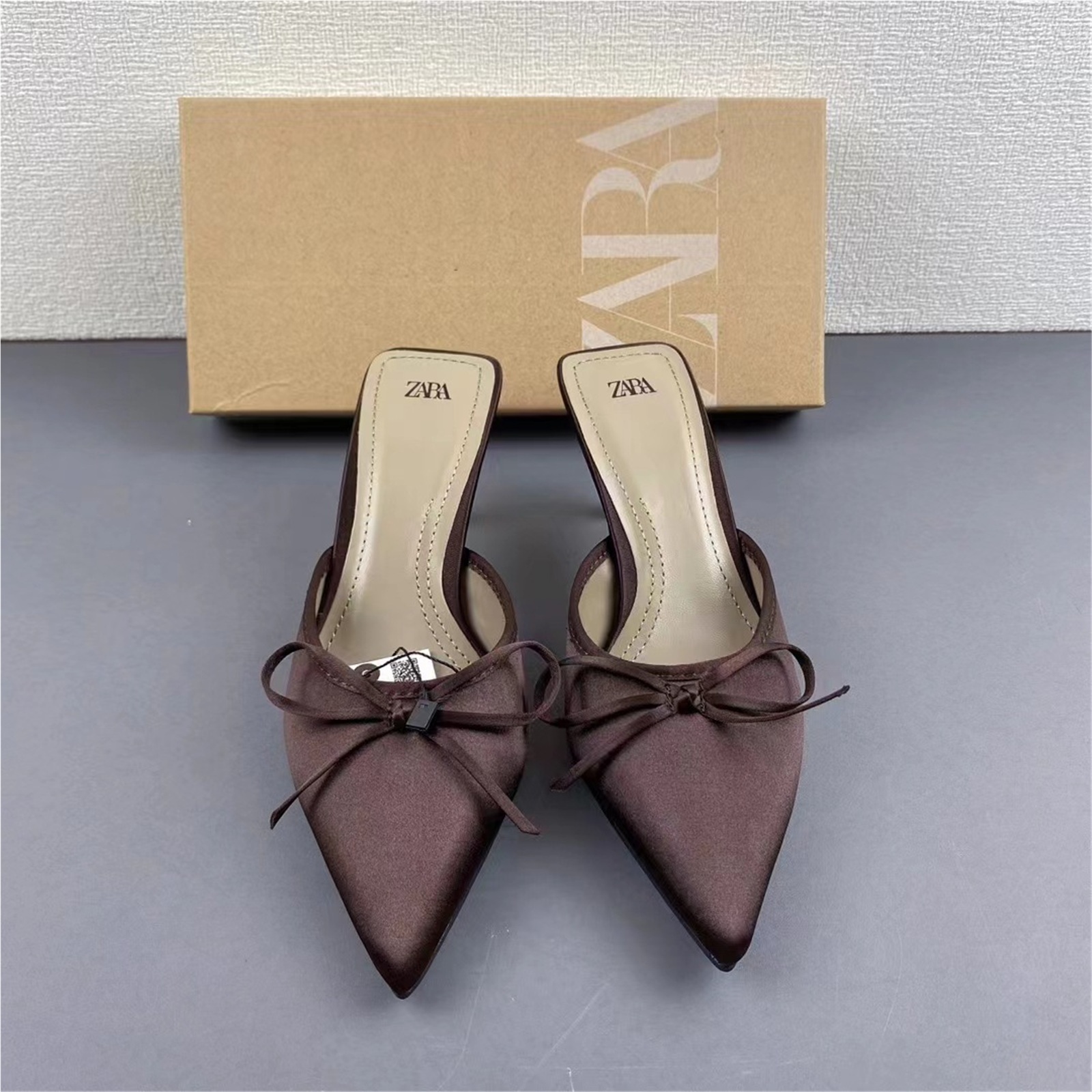 AEVOS Women's Bow Pointed Toe High Heels - Fashionable Backless ...