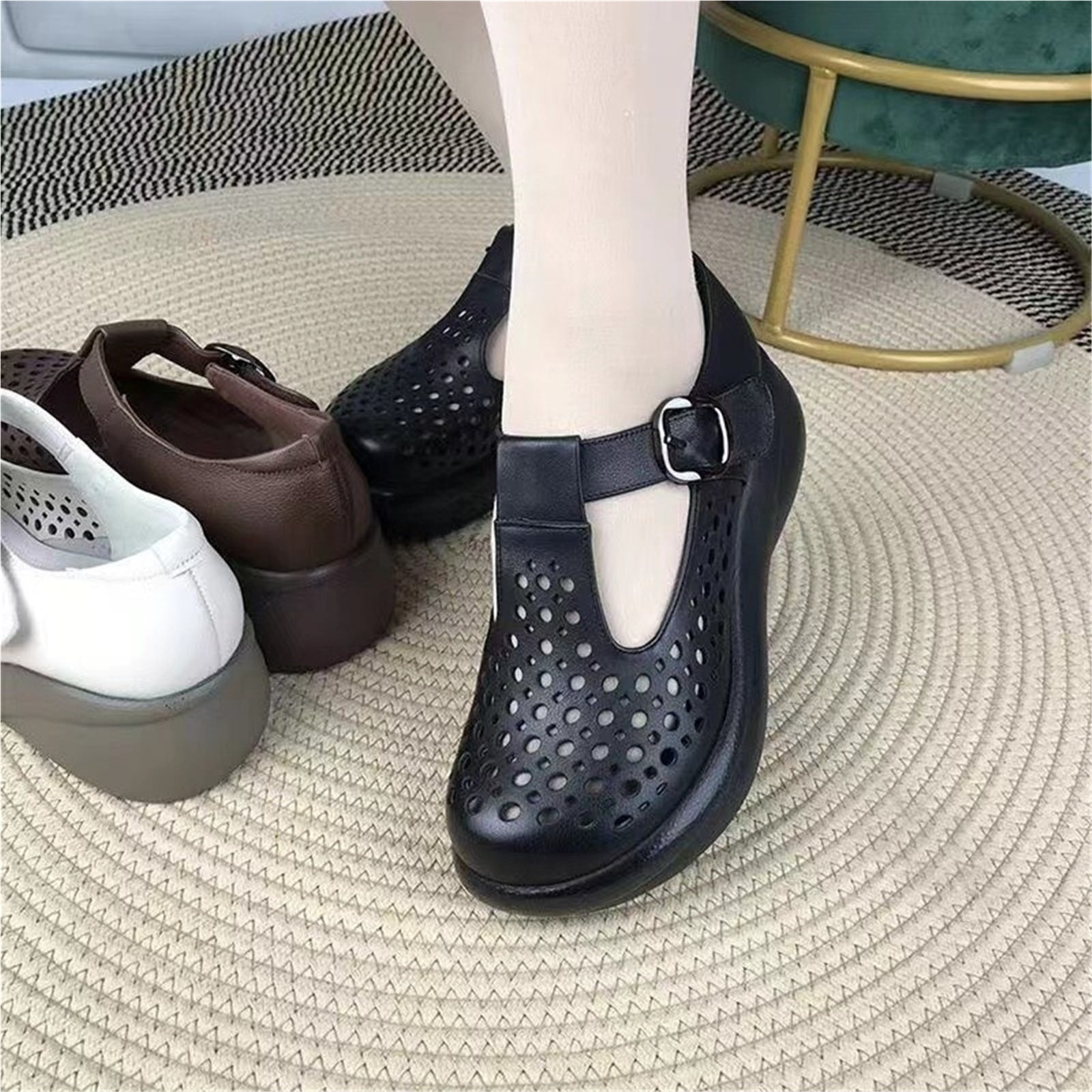 AEVOS Women's Lightweight Wedge Platform Sandals - Soft Bottom Hollow ...