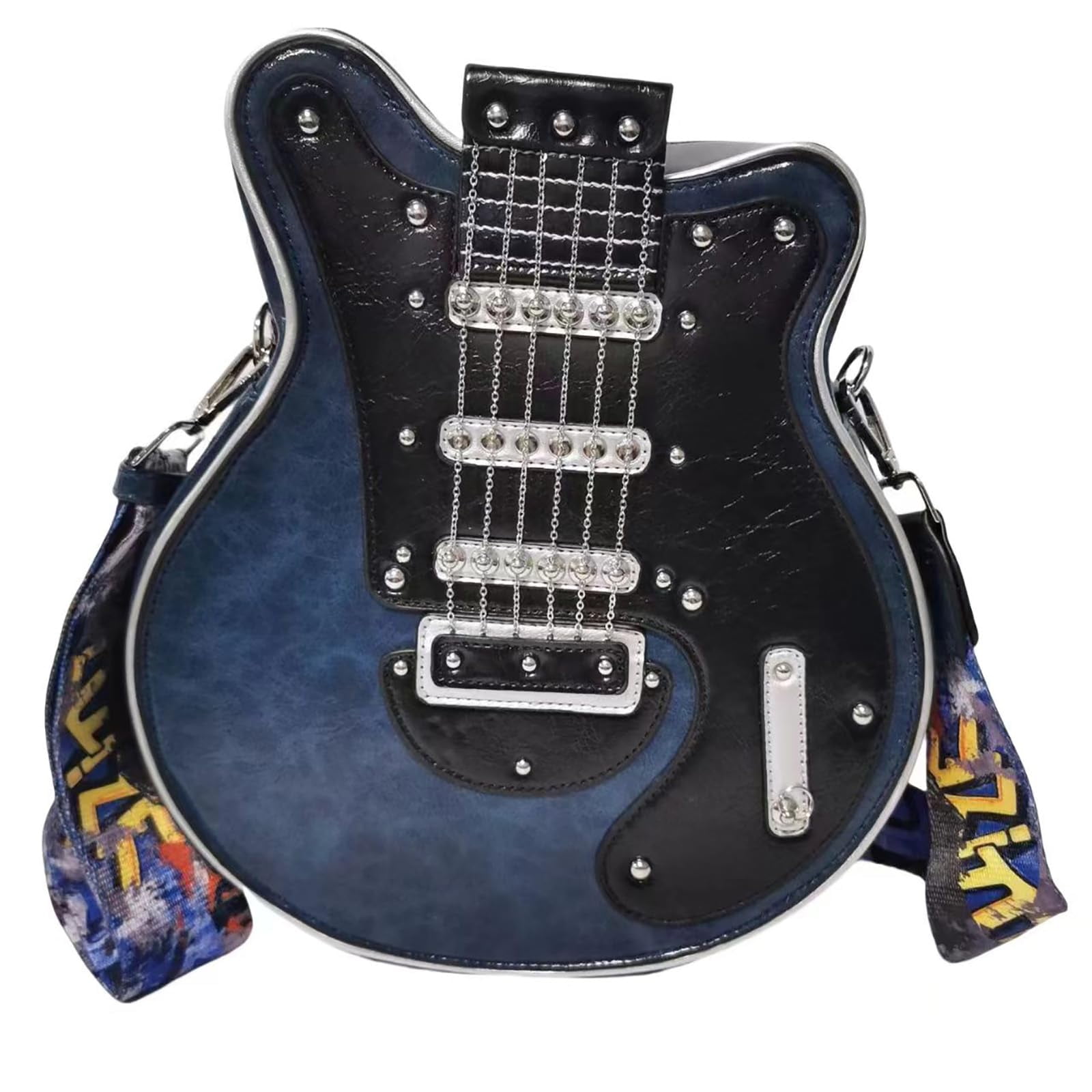 AEVOS generic Women Guitar Shaped Crossbody Bag Unique PU Leather Shoulder Bag Novelty Music ...