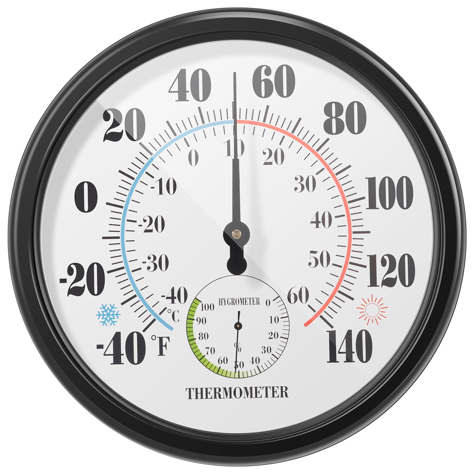 AEVXKHI 10 Inch Thermometer Hygrometer, Wall Mount with High Gloss ...