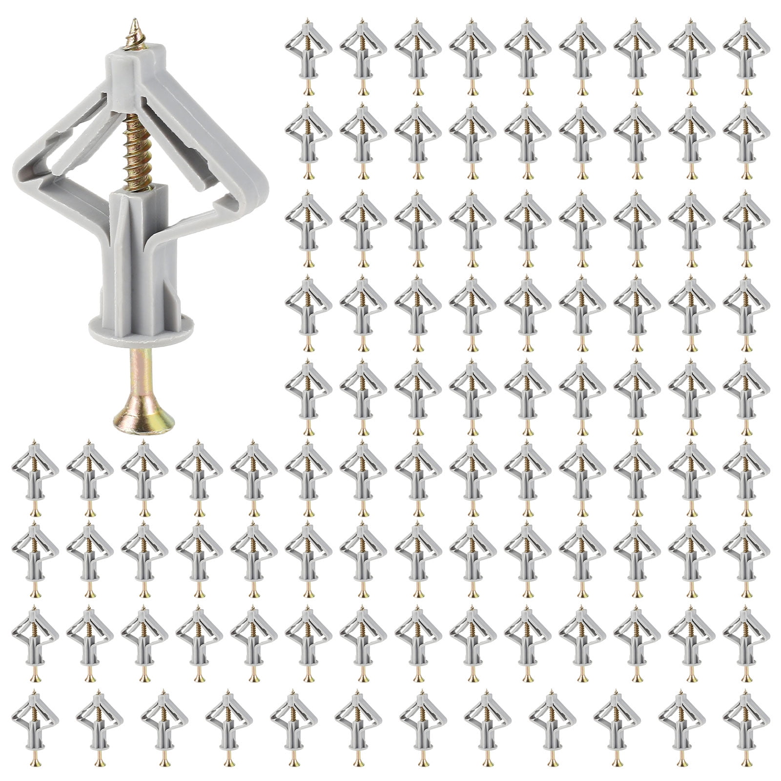 AEVXKHI 100PCS Expanded Plasterboard Anchor, Metal Drywall Anchor Kit ...