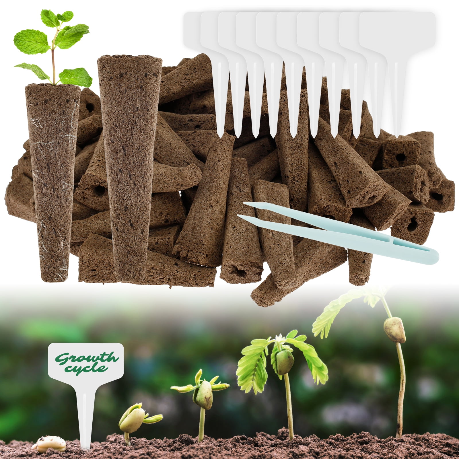 AEVXKHI 100PCS Seed Starter Pods Kit, Grow Sponges for Hydroponics ...