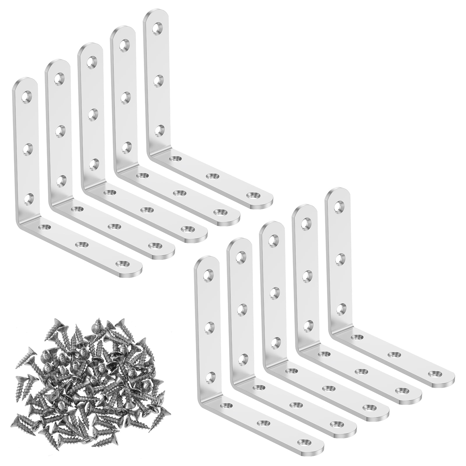 AEVXKHI 10PCS 4 Inch Stainless Steel Shelf Bracket, 90 Degree Right ...