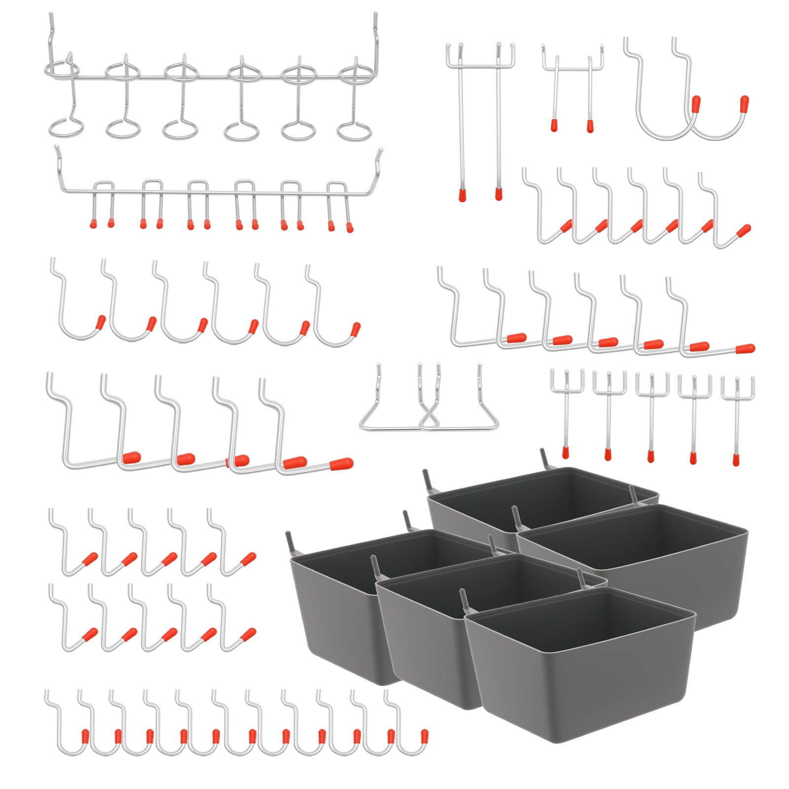 AEVXKHI 116PCS Metal Pegboard Accessory Organizer Kit with Pegboard Bin ...