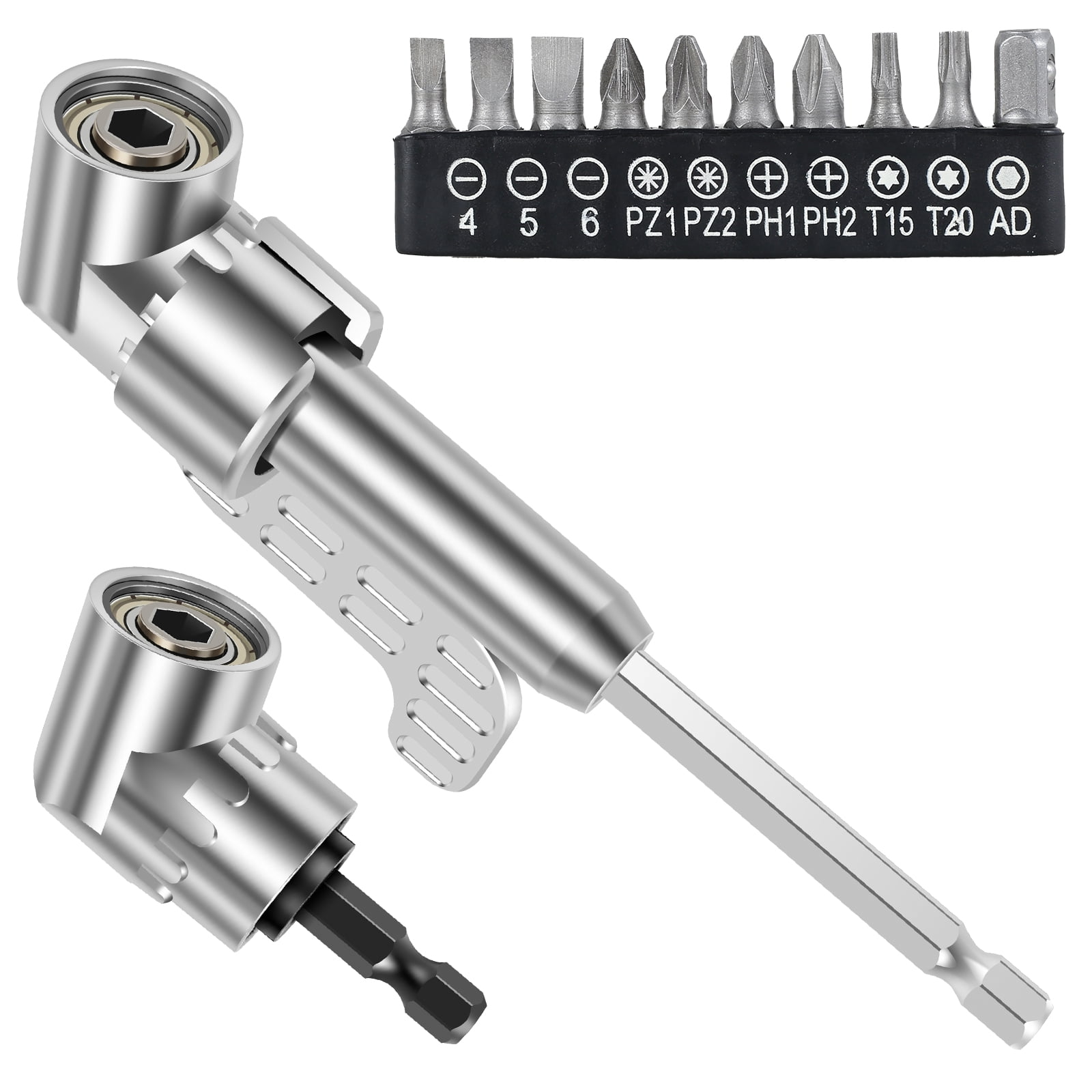 AEVXKHI 12PCS 105 Degree Right Angle Drill Adapter, Metal Drill Bit ...